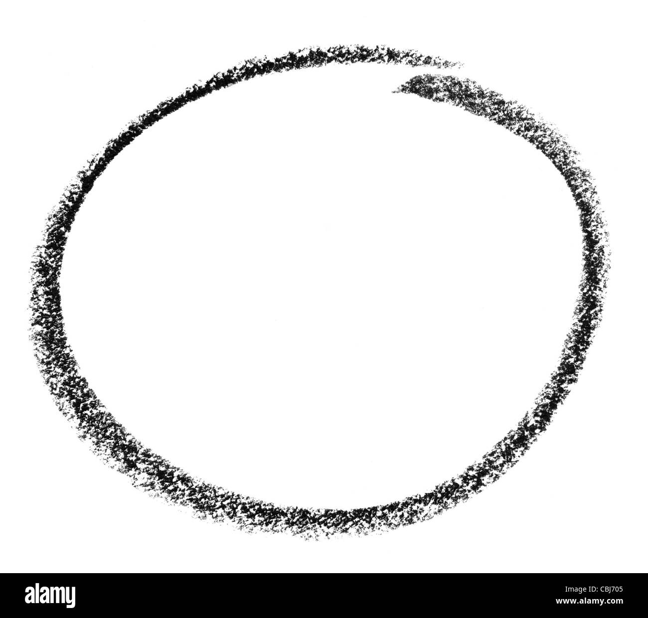 crayon painted circle for accent in white back Stock Photo - Alamy