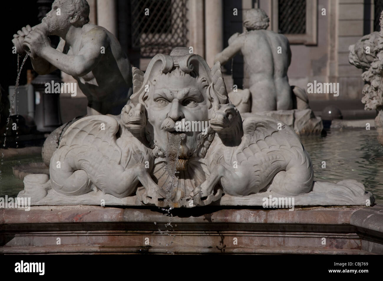 Fontana del Moro - Fountain of the Moor; Piazza Navona Square in Rome ...
