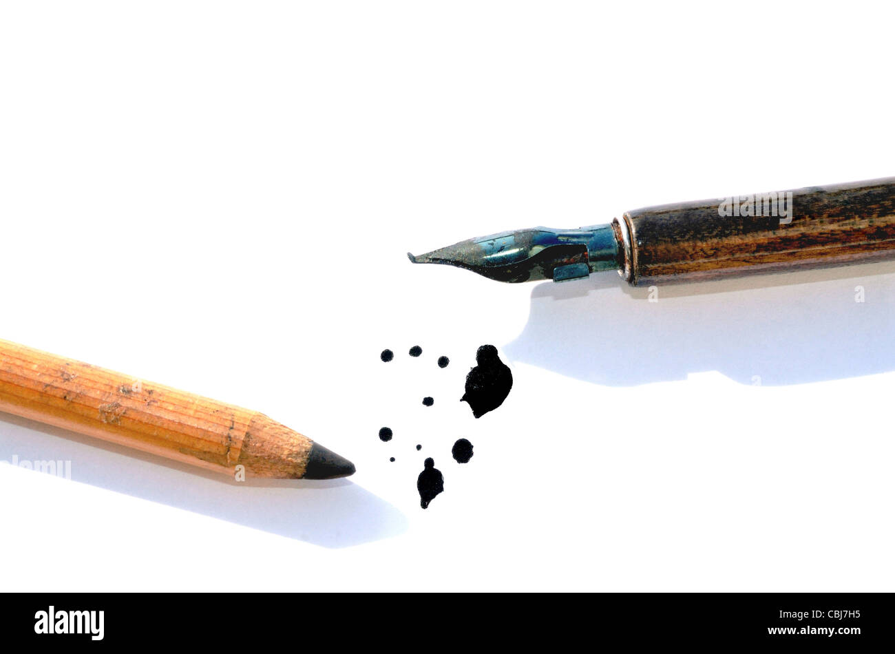 Pen and Pencil Stock Photo - Alamy