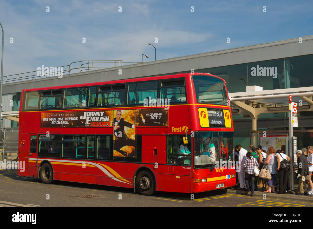 Bus at bus station in Shepherd's Bush district west London England UK ...