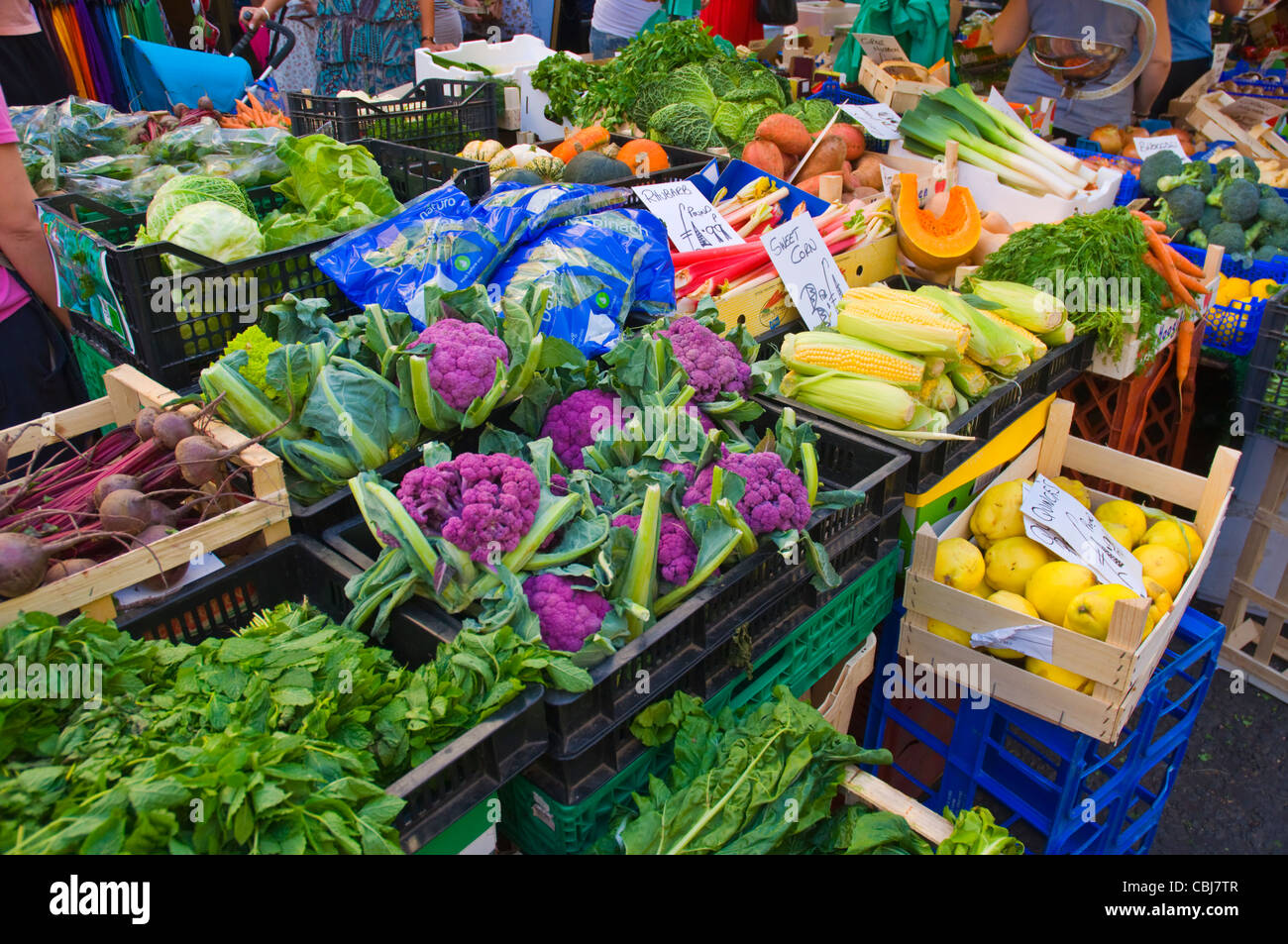 Fresh produce vegetables market along Portobello Road street Notting ...