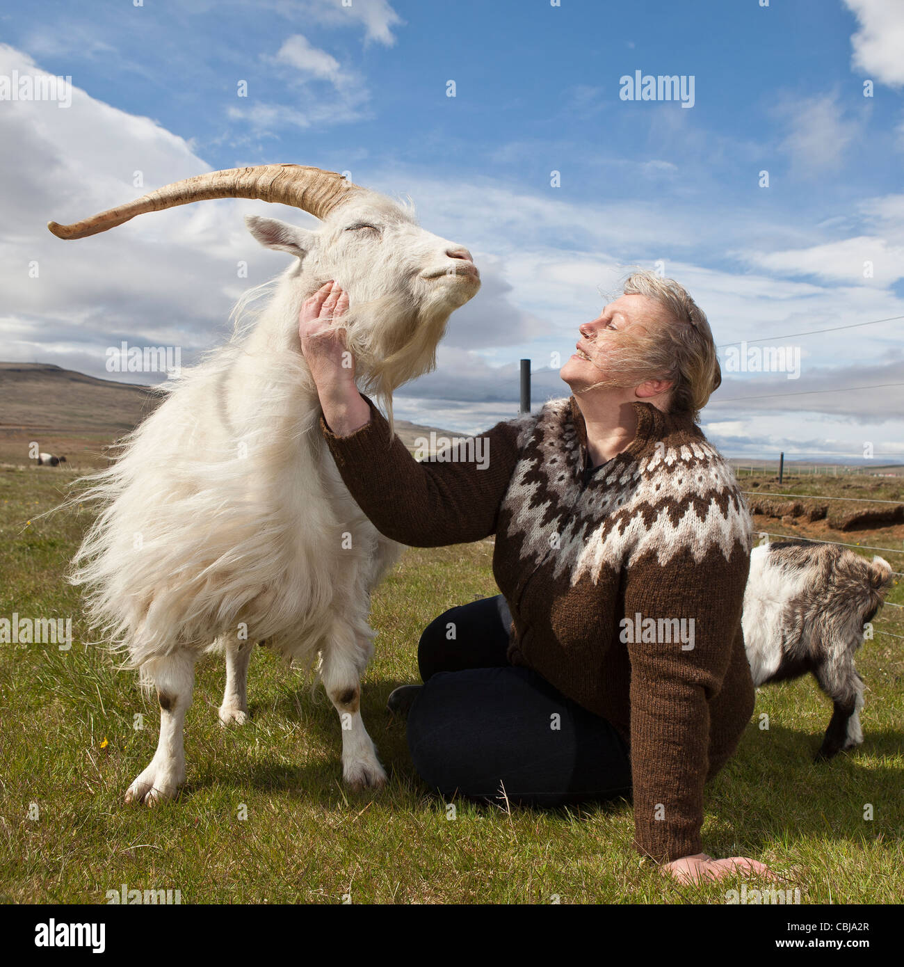 Woman with goat hi-res stock photography and images - Alamy