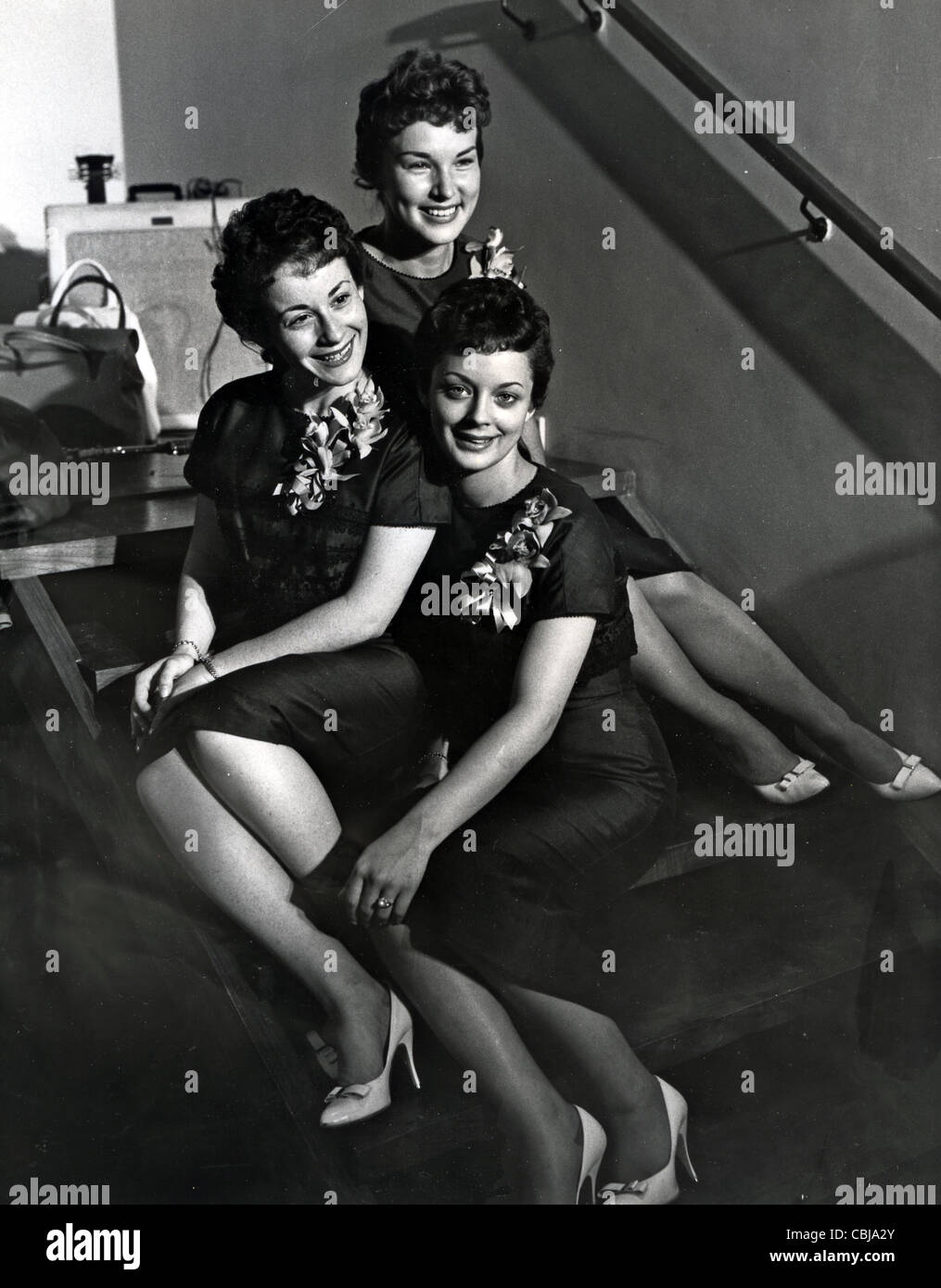 THE PONI-TAILS US vocal trio about 1957. Photo Harry Hammond Stock ...