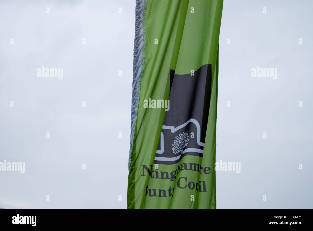 Banner and or pennant flag with Nottingham County Council logo against ...