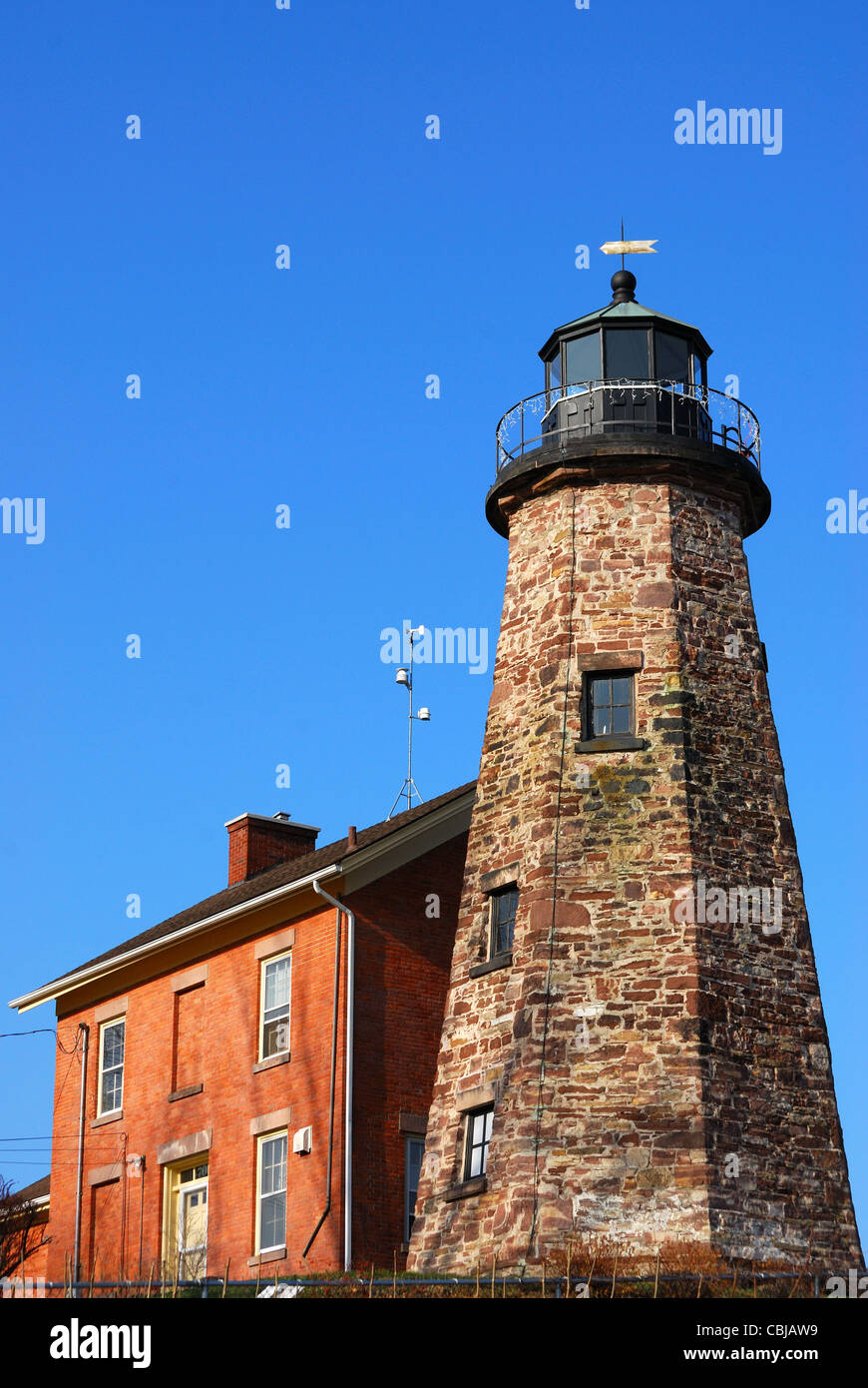 Lighthouse on Lake Ontario at Port of Rochester NY USA Stock Photo - Alamy