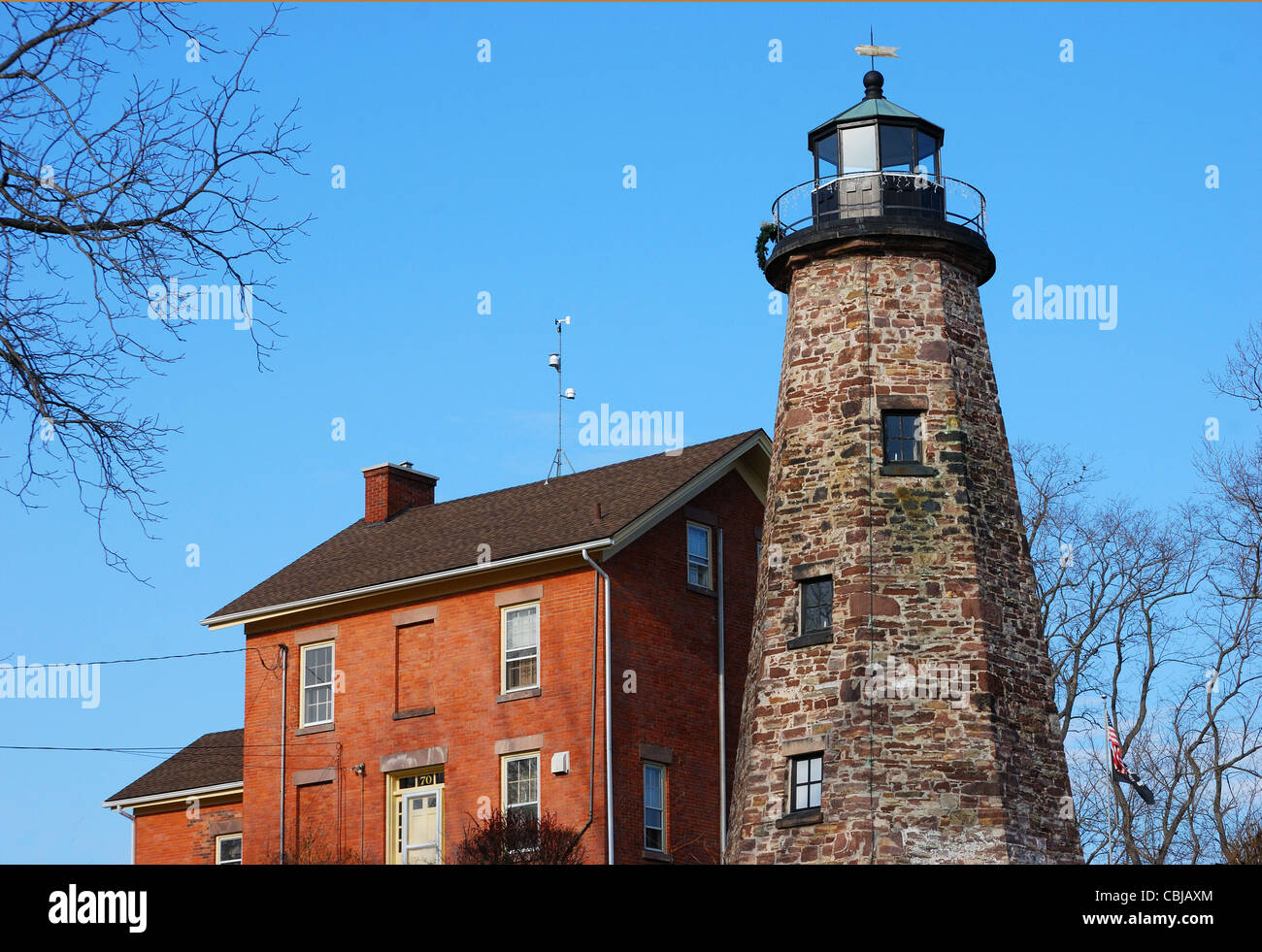 Lighthouse on Lake Ontario at Port of Rochester NY USA Stock Photo - Alamy