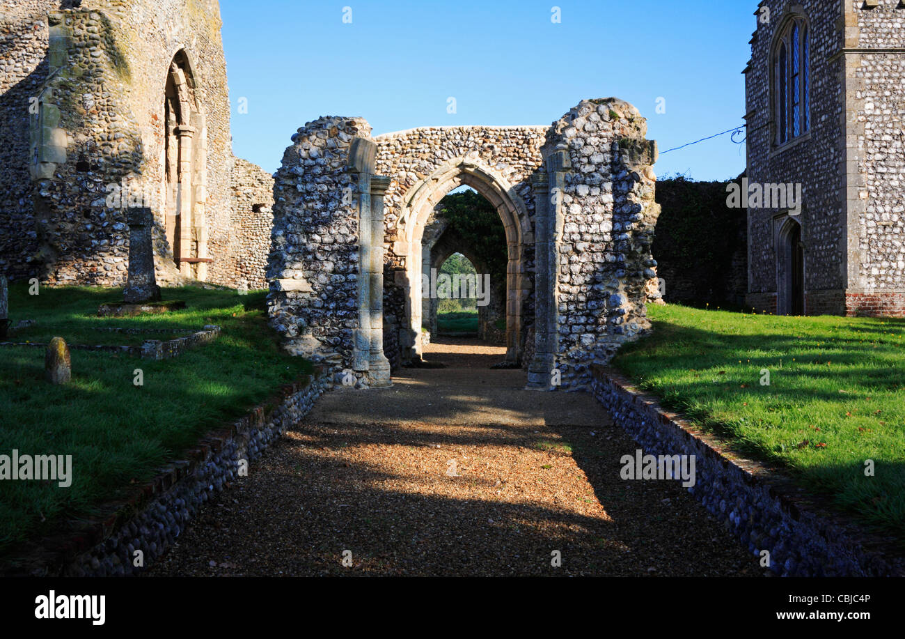 The ruined south porch of the parish church of St Mary the Virgin at ...