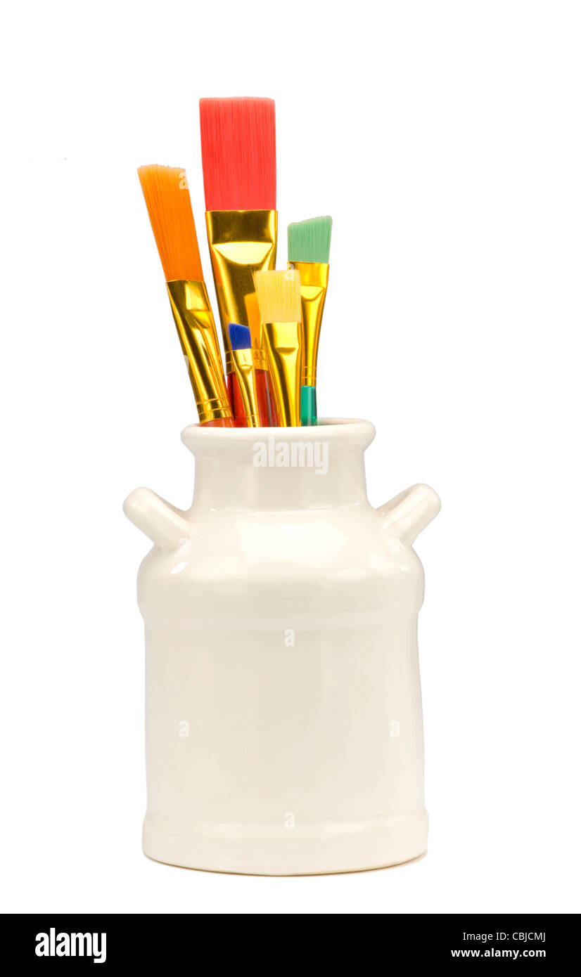 Art brushes on artist Cut Out Stock Images & Pictures - Alamy