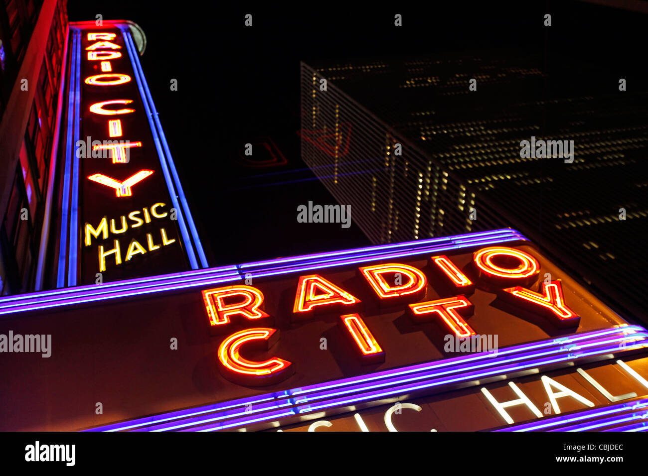 Radio City Music Hall neon light sign, New York Stock Photo - Alamy
