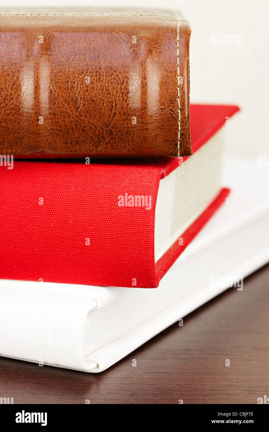 Close up of stack of books Stock Photo - Alamy