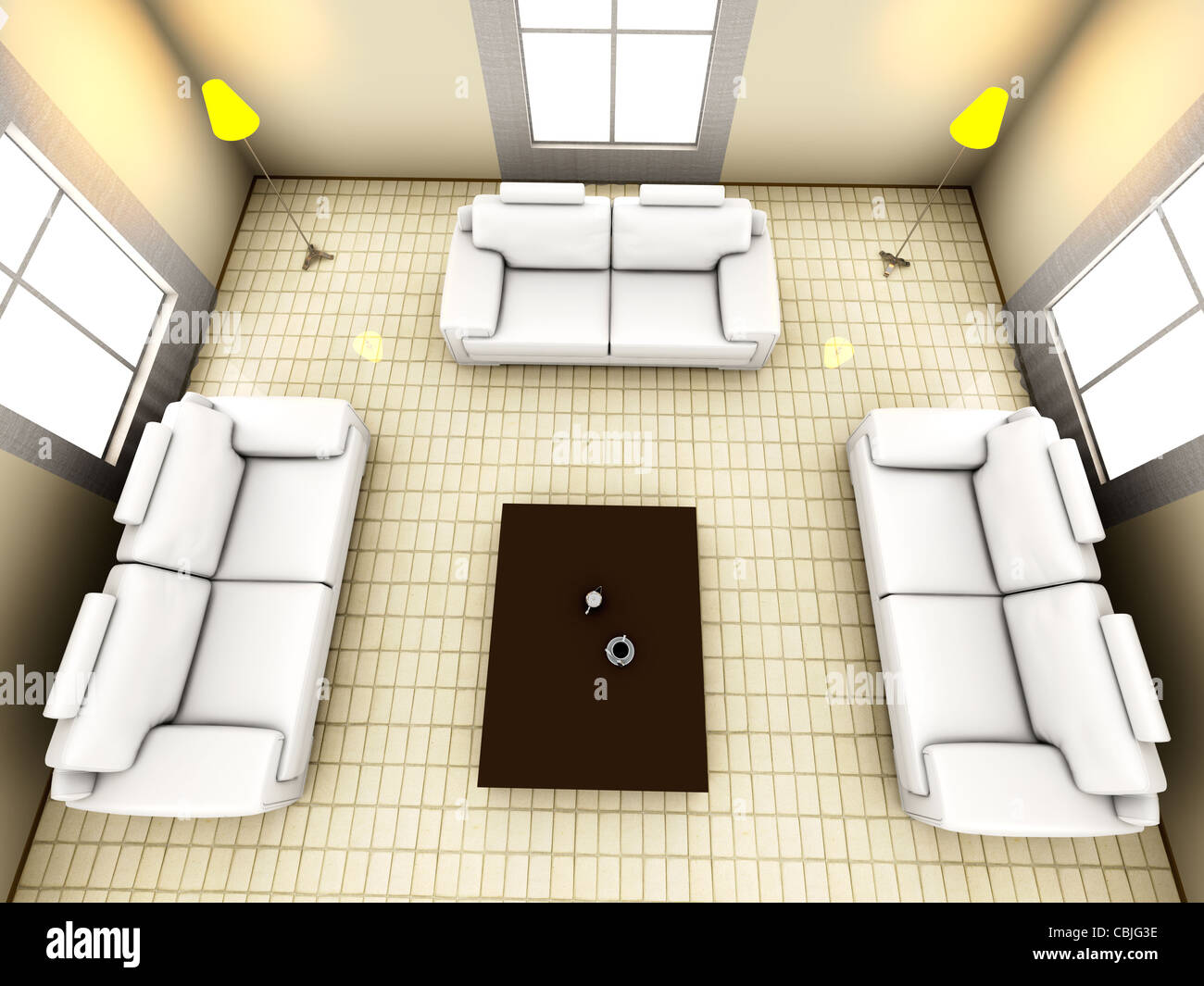 Interior visualisation of a living room Stock Photo - Alamy