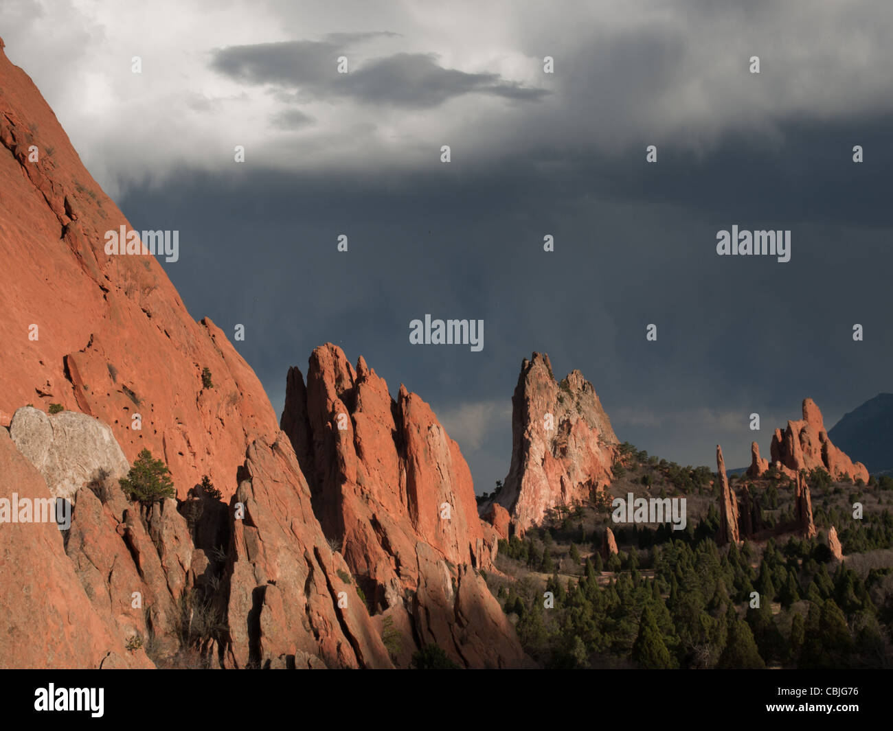 Sunset at Garden of the Gods Rock Formation in Colorado Stock Photo - Alamy