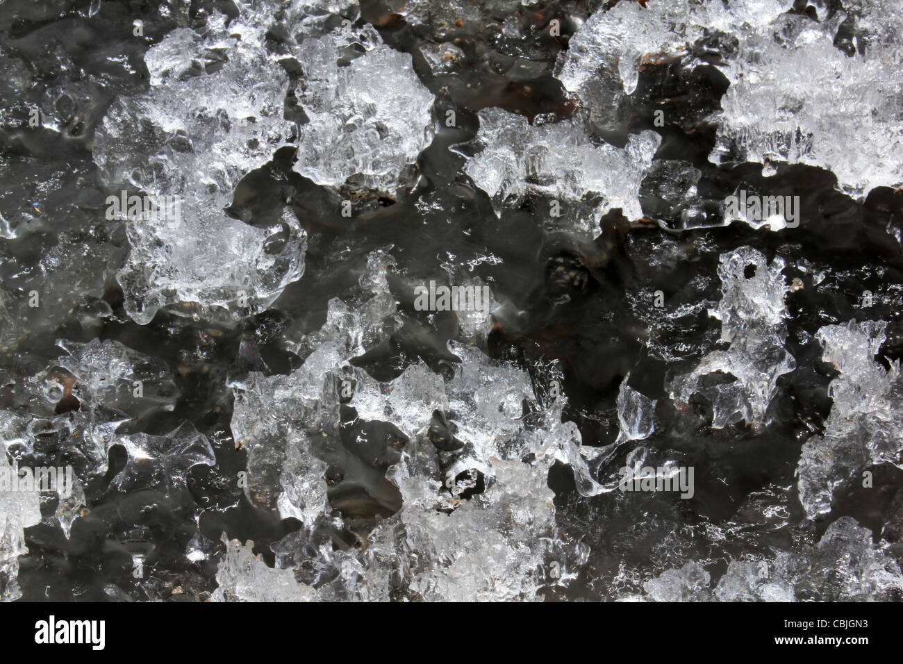 Melting ice on the surface of glacier, Adygine, Ala-Archa National Park ...