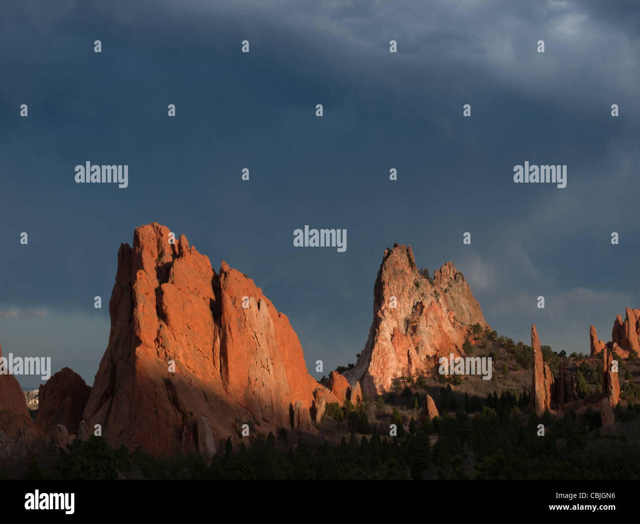 Sunset at Garden of the Gods Rock Formation in Colorado Stock Photo - Alamy