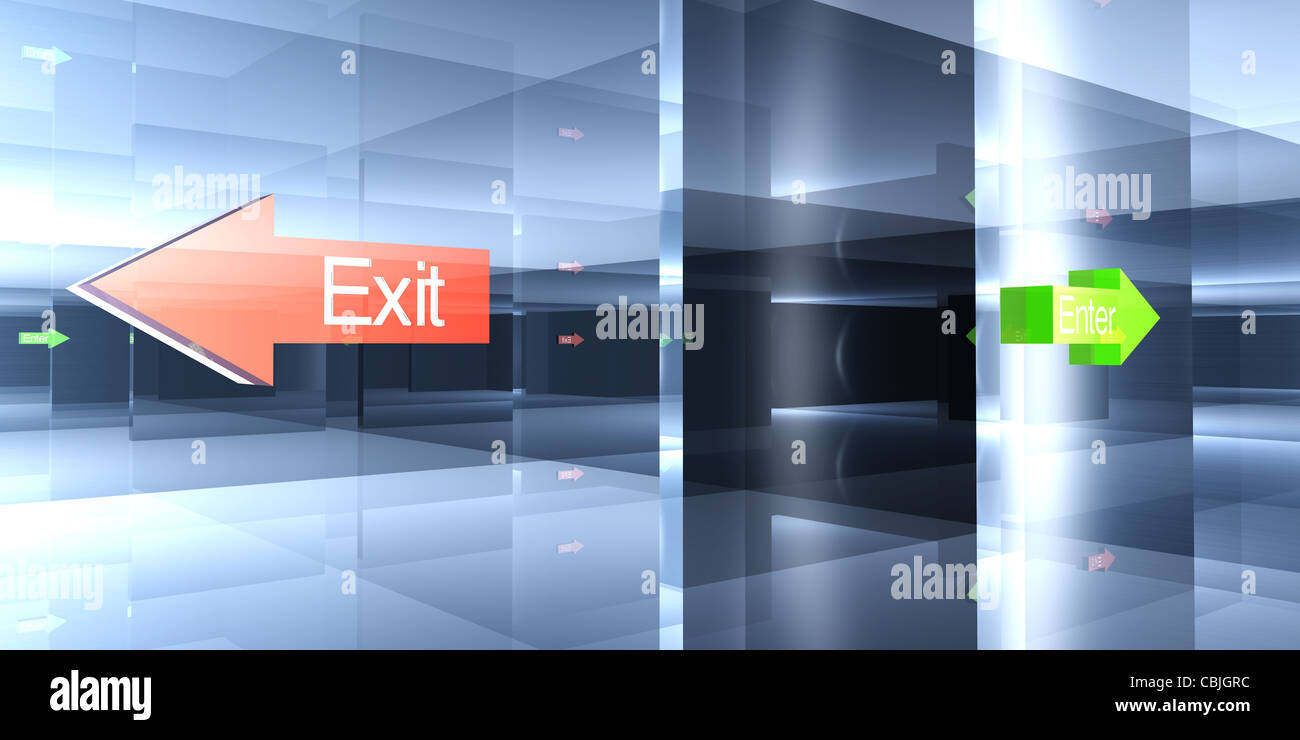 Enter or exit Stock Photo - Alamy