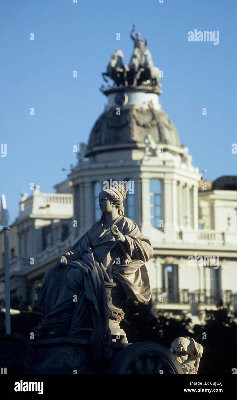 Spain, Madrid, Plaza de Cibeles fountain details Stock Photo - Alamy