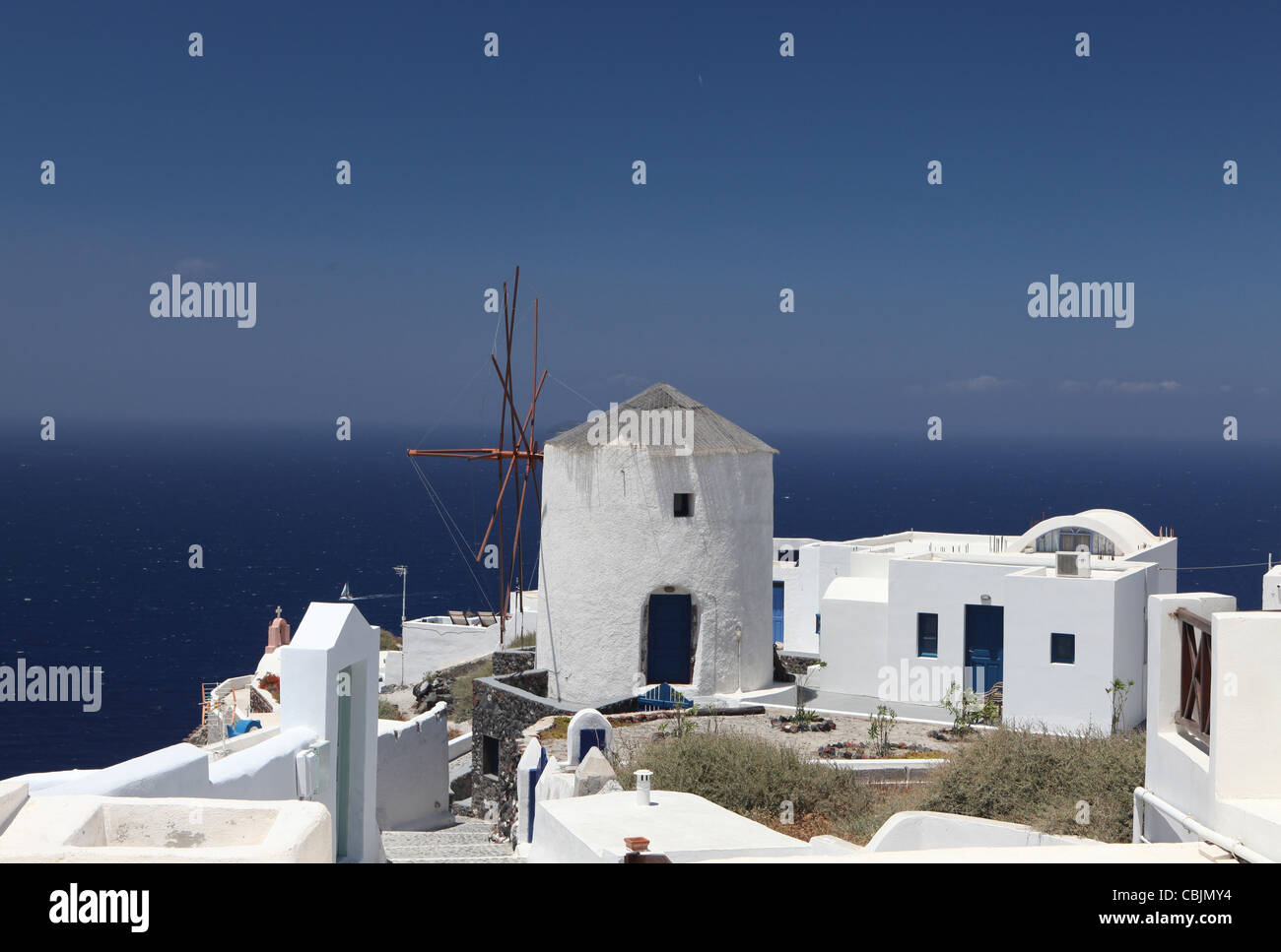 A windmill in Oia, Santorini Greek Islands Stock Photo - Alamy