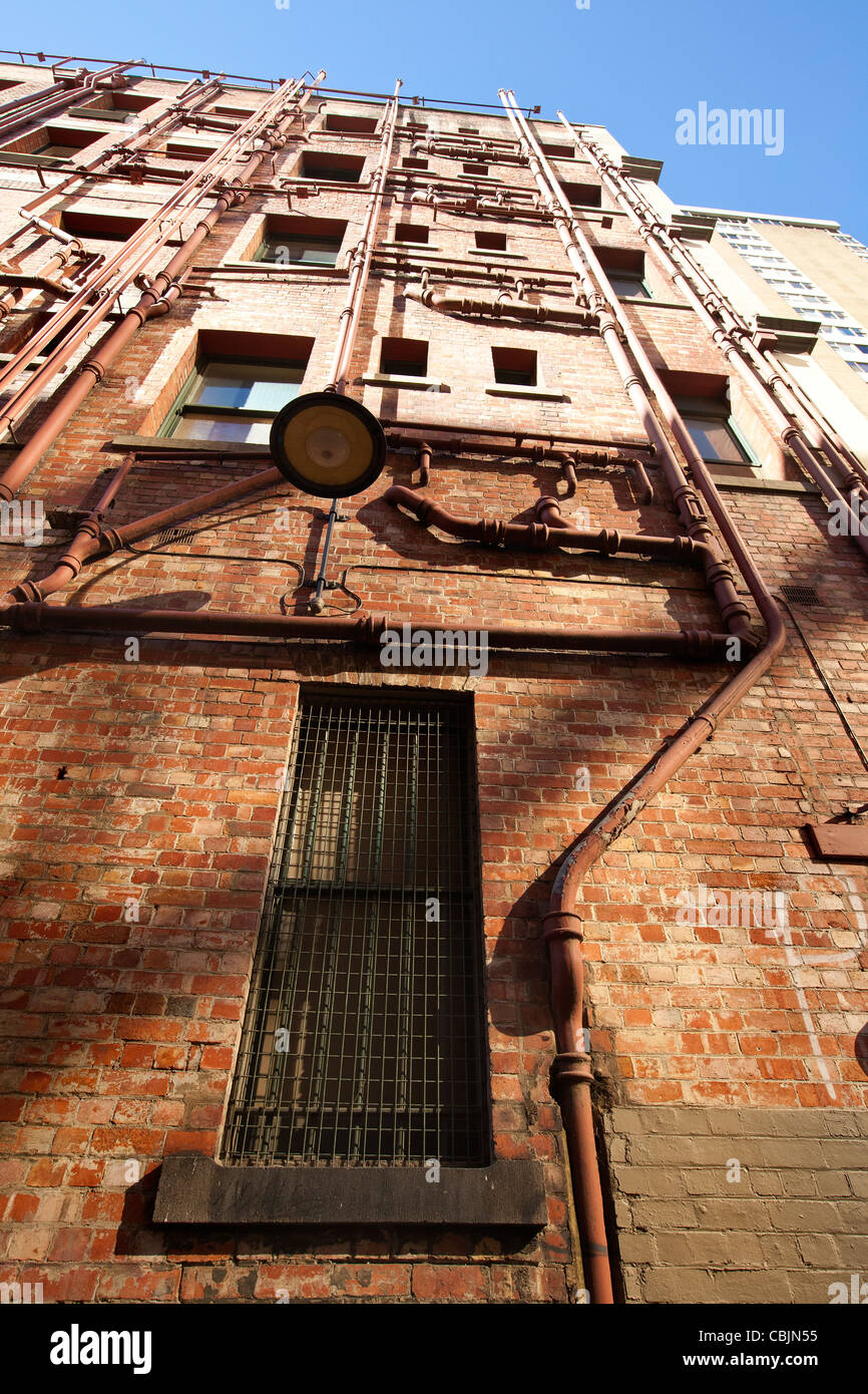 Melbourne Street and city ally views brick industrial buildings with ...