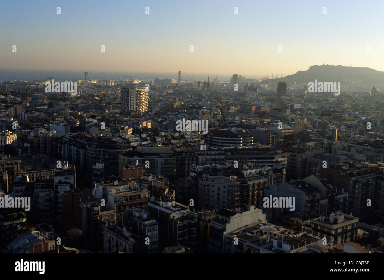 View from La Sagrada Familia church tower, Barcelona, Spain Stock Photo ...