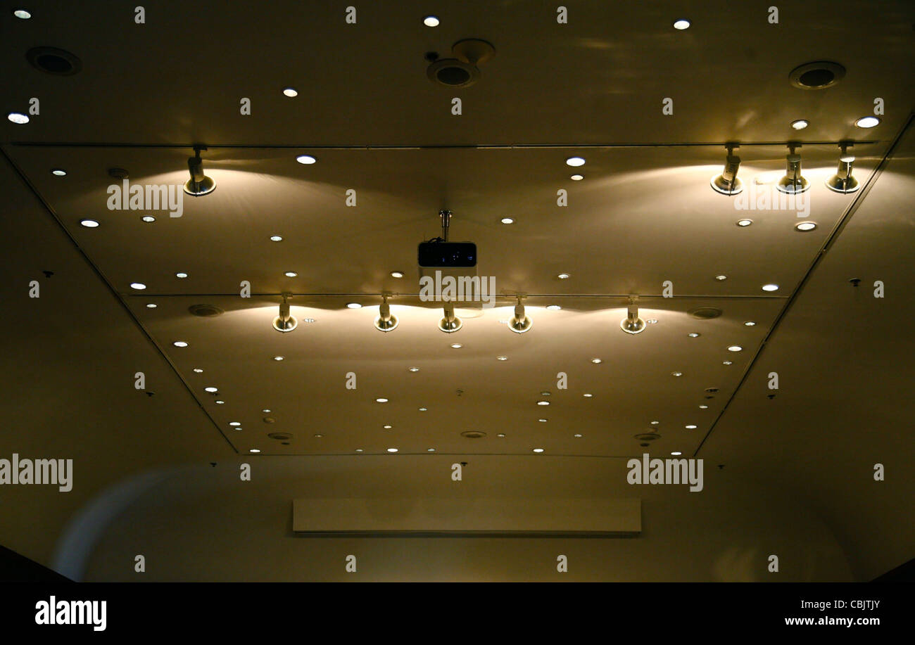 Modern ceiling plenty of lights Stock Photo - Alamy