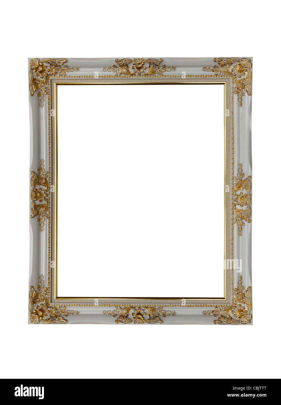 golden frame isolated on white (clipping paths included Stock Photo - Alamy