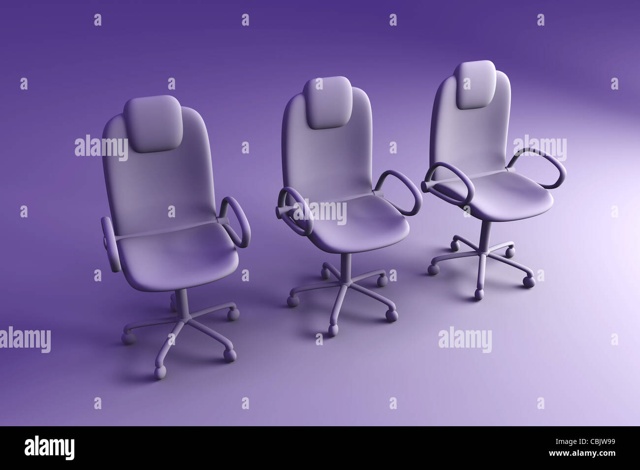 Three office chairs Stock Photo - Alamy