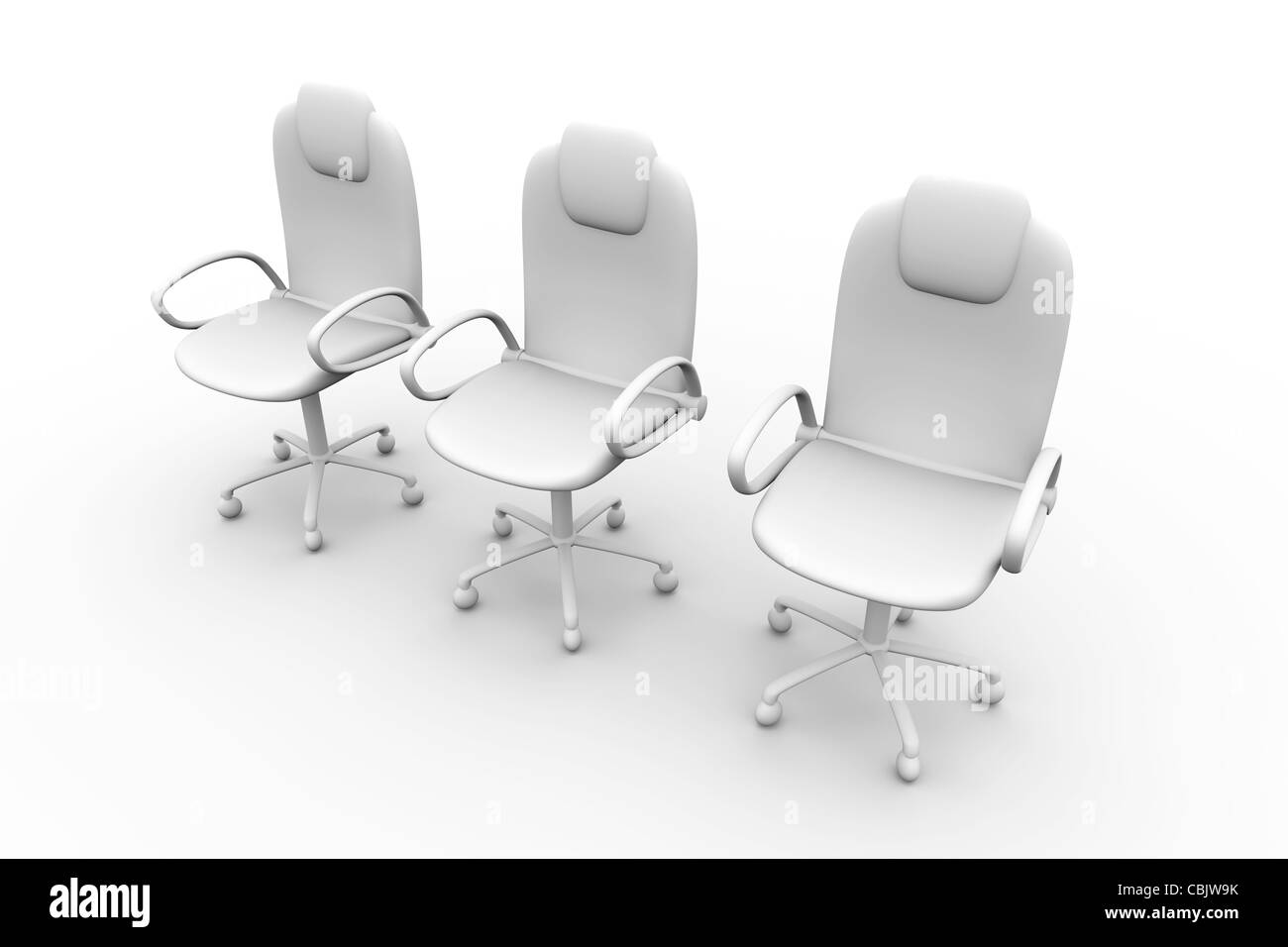 Three office chairs Stock Photo - Alamy