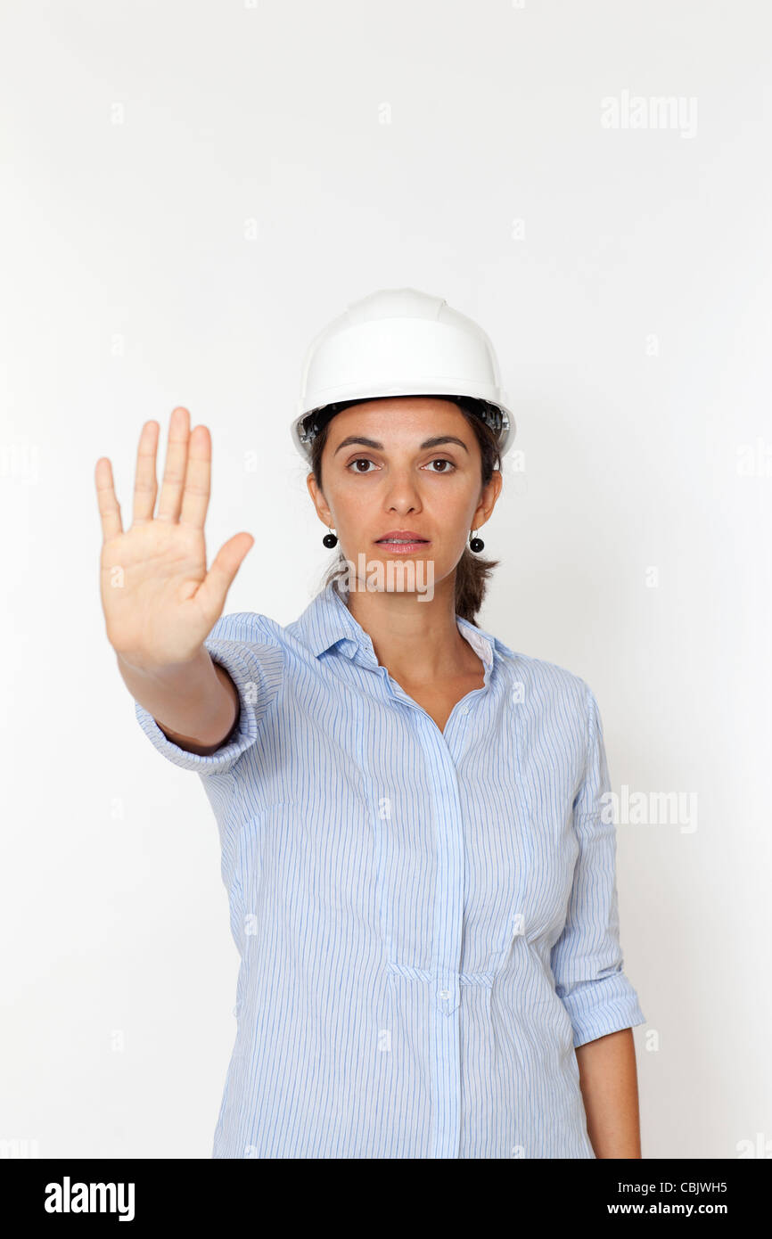 Woman saying stop hi-res stock photography and images - Alamy