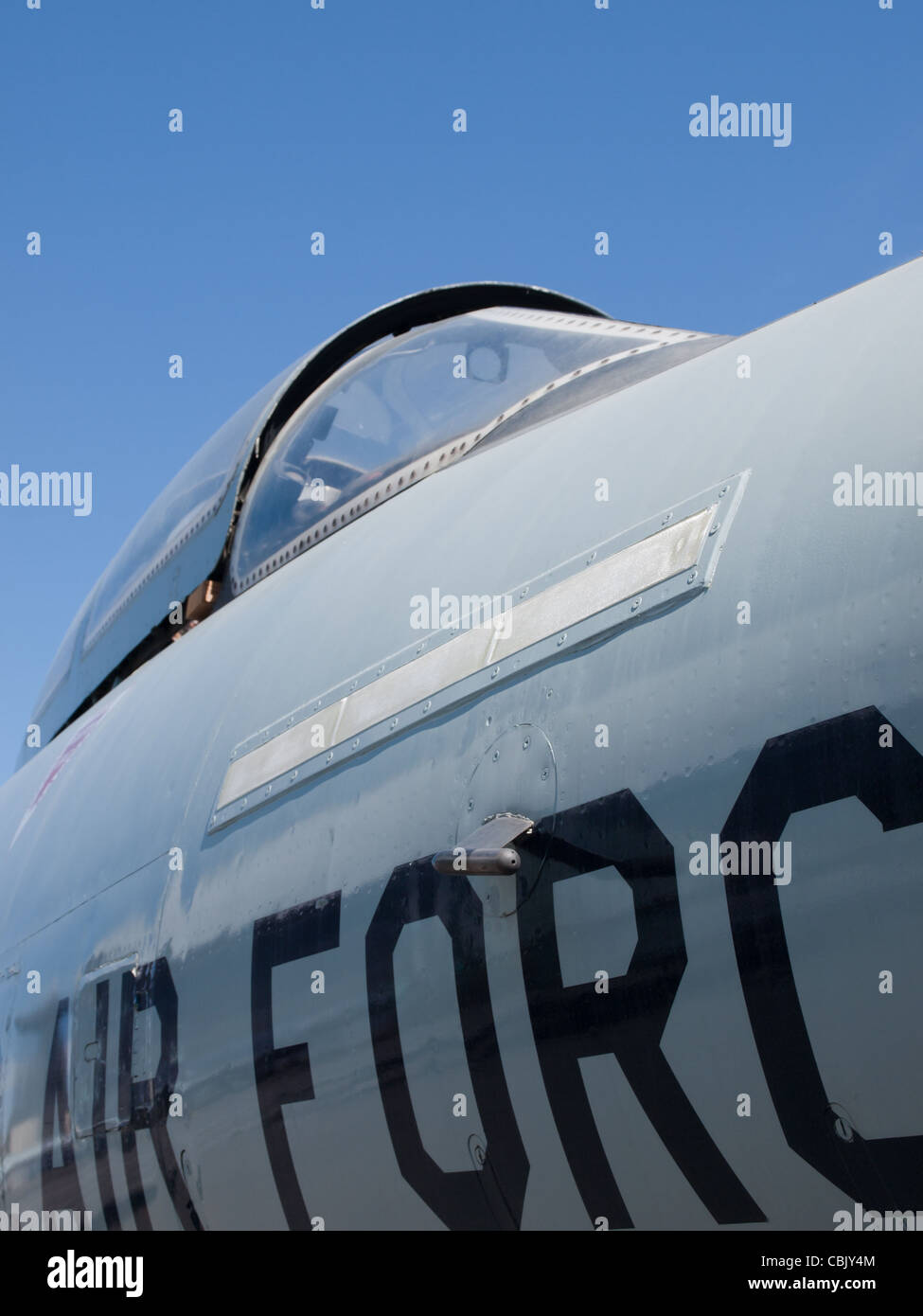 Old jet fighter of the US Air Force in Wing Over the Rockies Air and ...