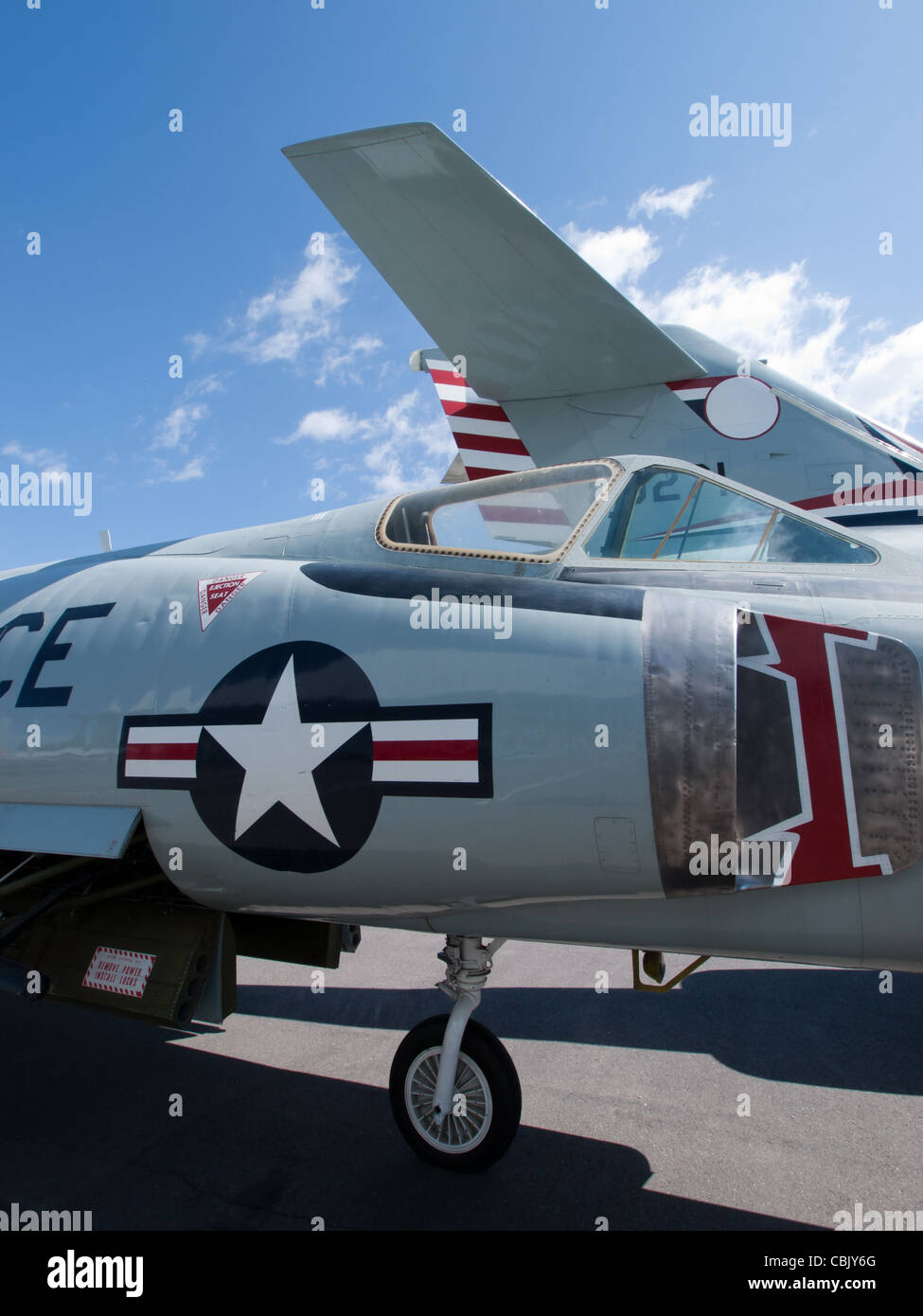 Old jet fighter of the US Air Force in Wing Over the Rockies Air and ...