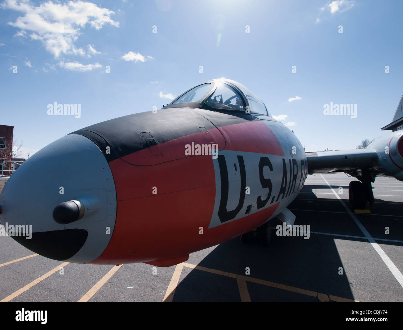 Old jet fighter of the US Air Force in Wing Over the Rockies Air and ...