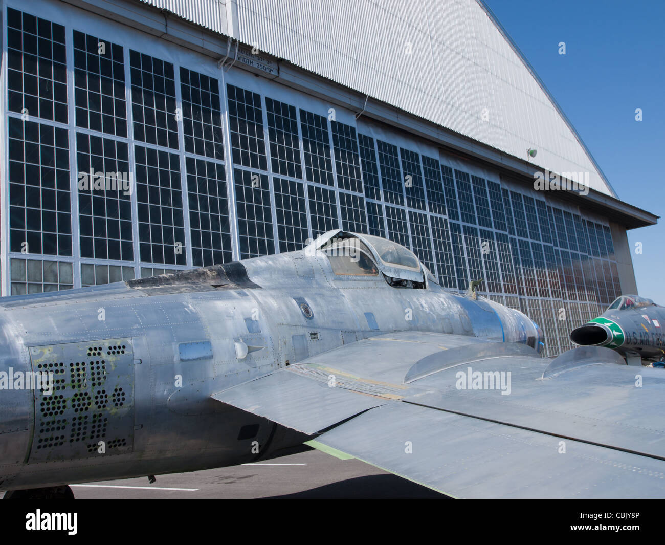 Old jet fighter of the US Air Force in Wing Over the Rockies Air and ...