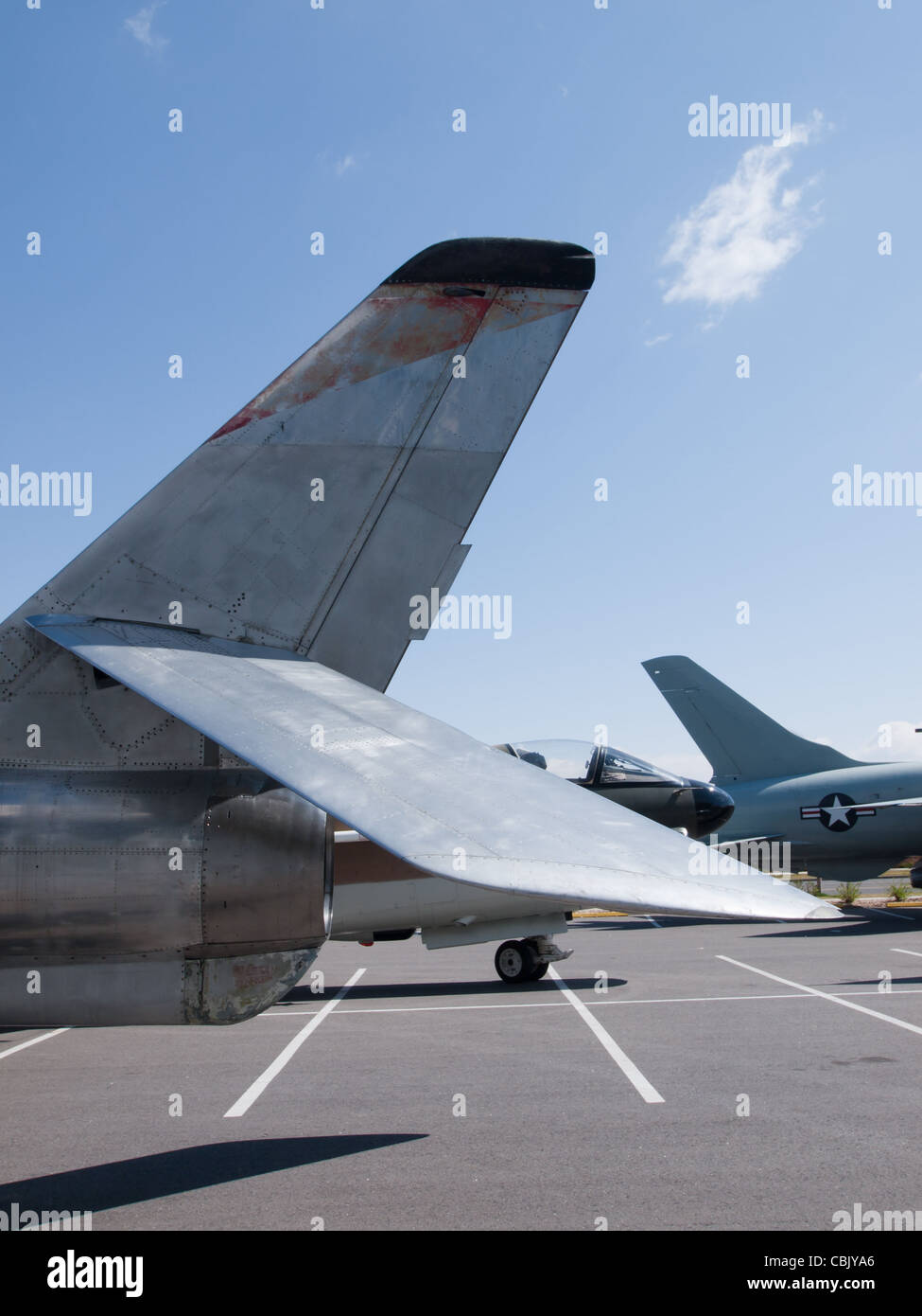 Old jet fighter of the US Air Force in Wing Over the Rockies Air and ...