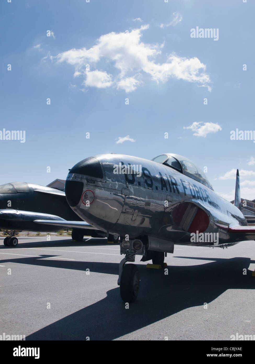Old jet fighter of the US Air Force in Wing Over the Rockies Air and ...
