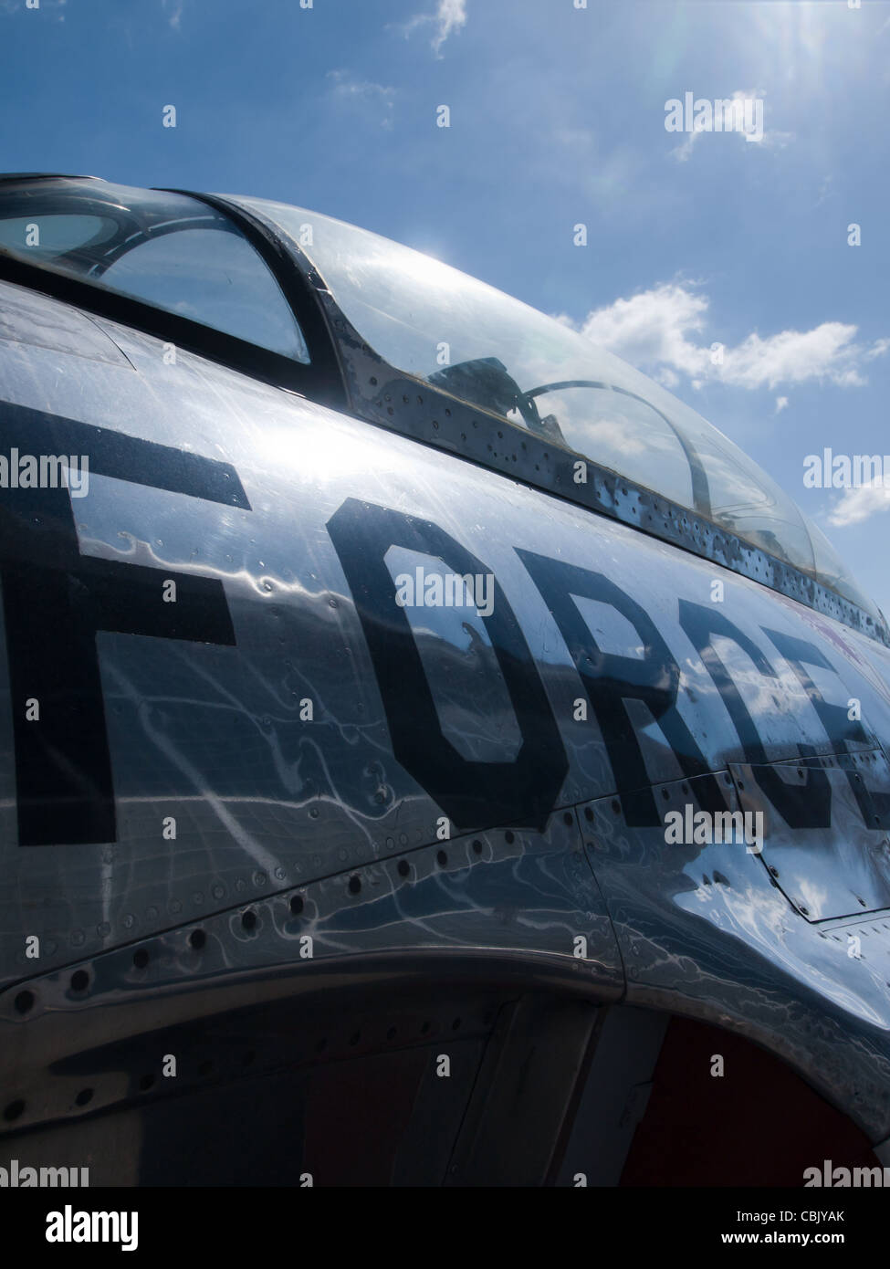 Old jet fighter of the US Air Force in Wing Over the Rockies Air and ...