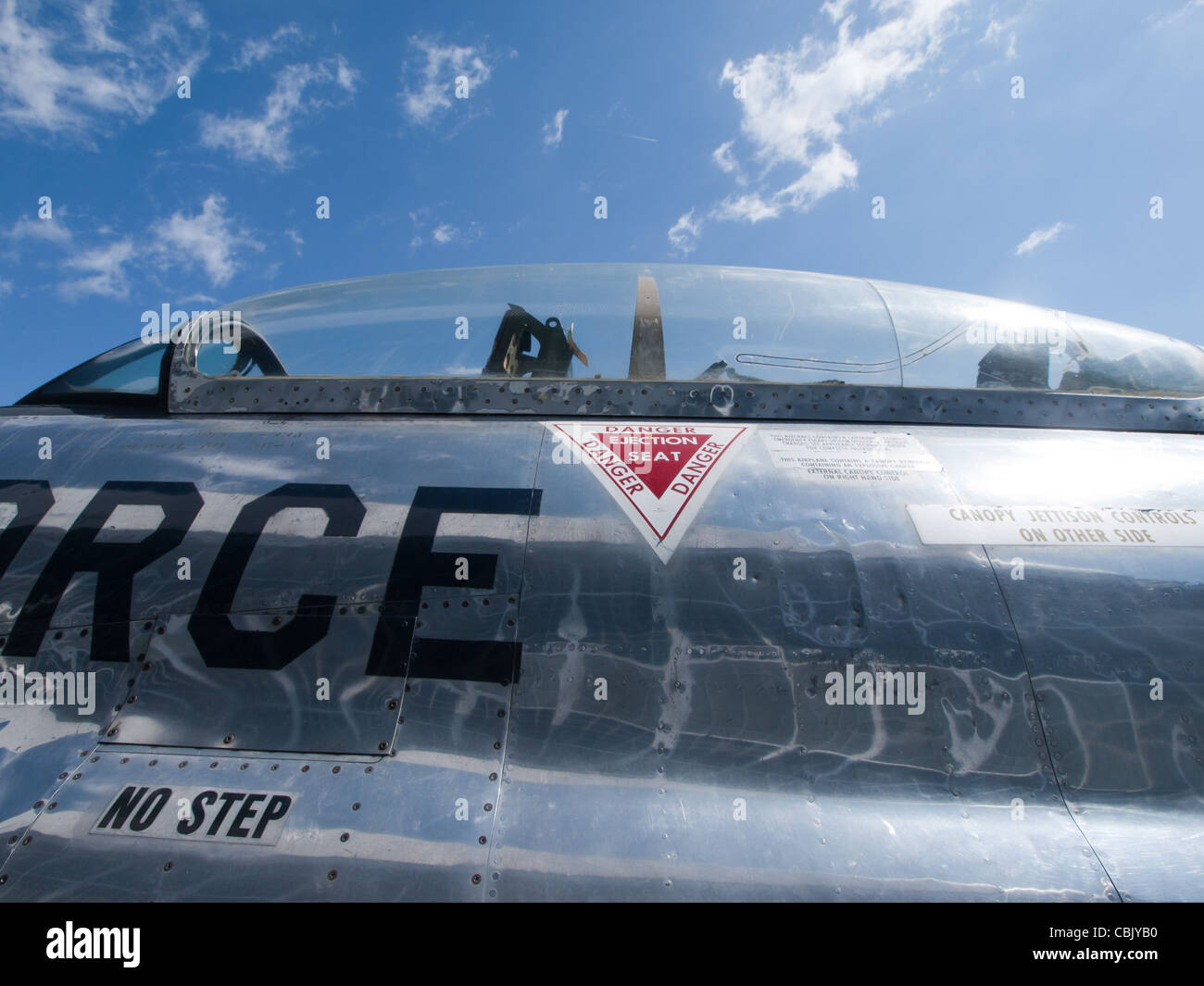 Old jet fighter of the US Air Force in Wing Over the Rockies Air and ...