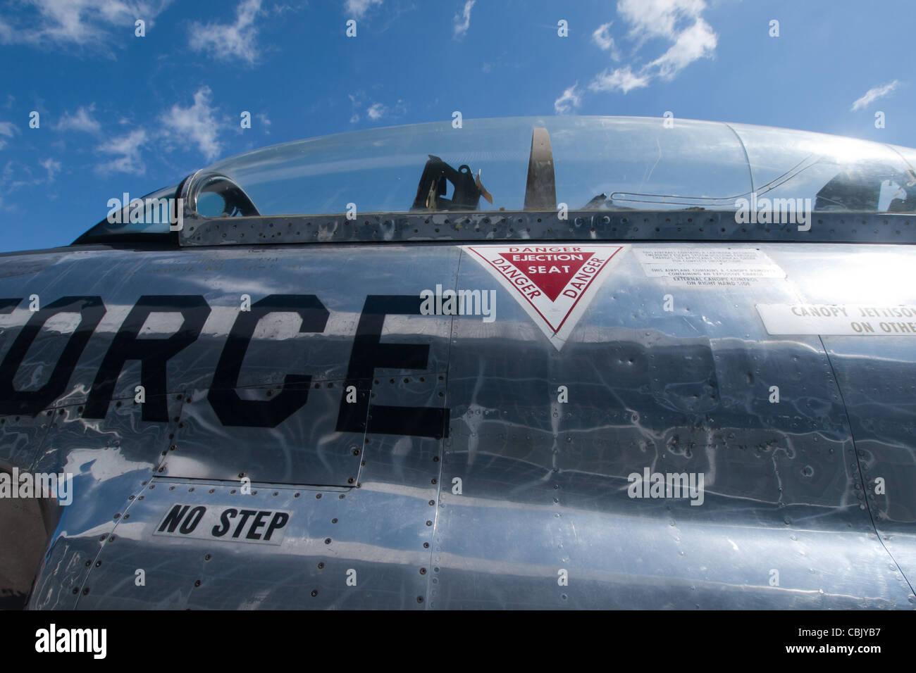Old jet fighter of the US Air Force in Wing Over the Rockies Air and ...