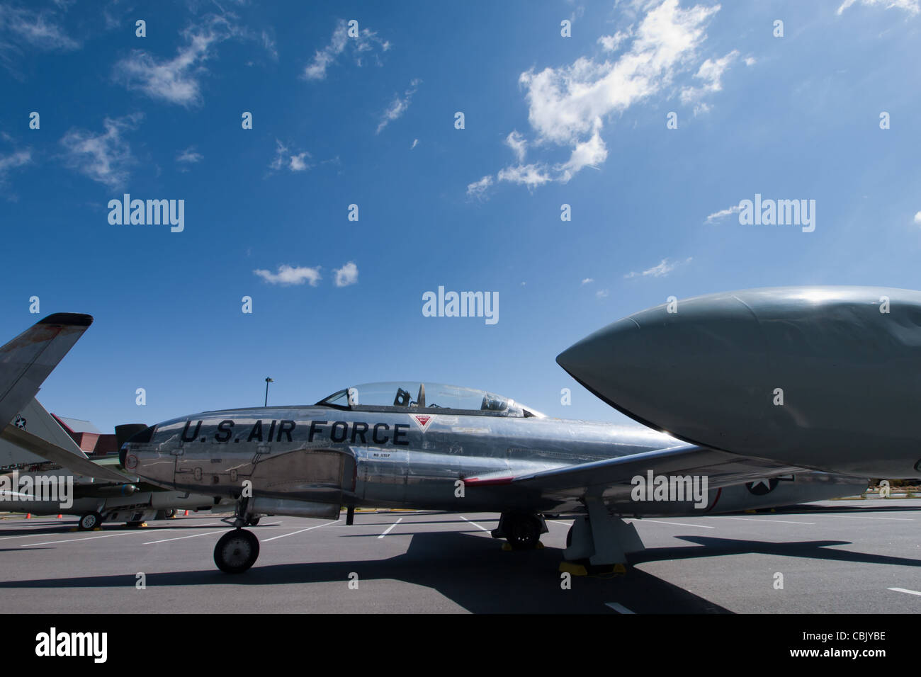 Old jet fighter of the US Air Force in Wing Over the Rockies Air and ...