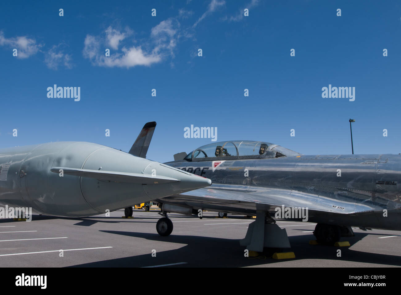Old jet fighter of the US Air Force in Wing Over the Rockies Air and ...