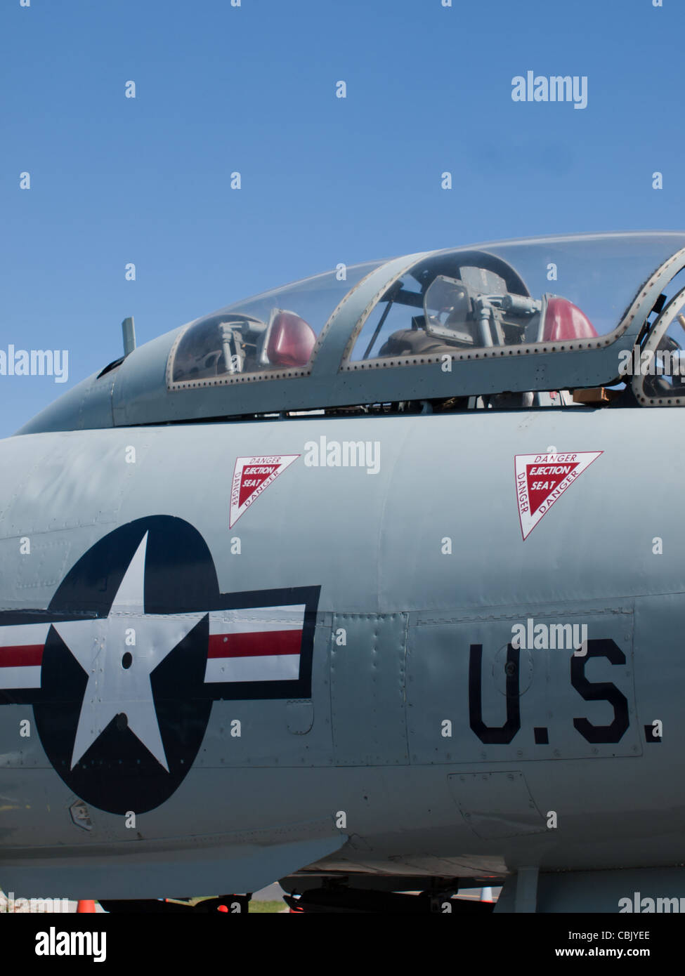 Old jet fighter of the US Air Force in Wing Over the Rockies Air and ...