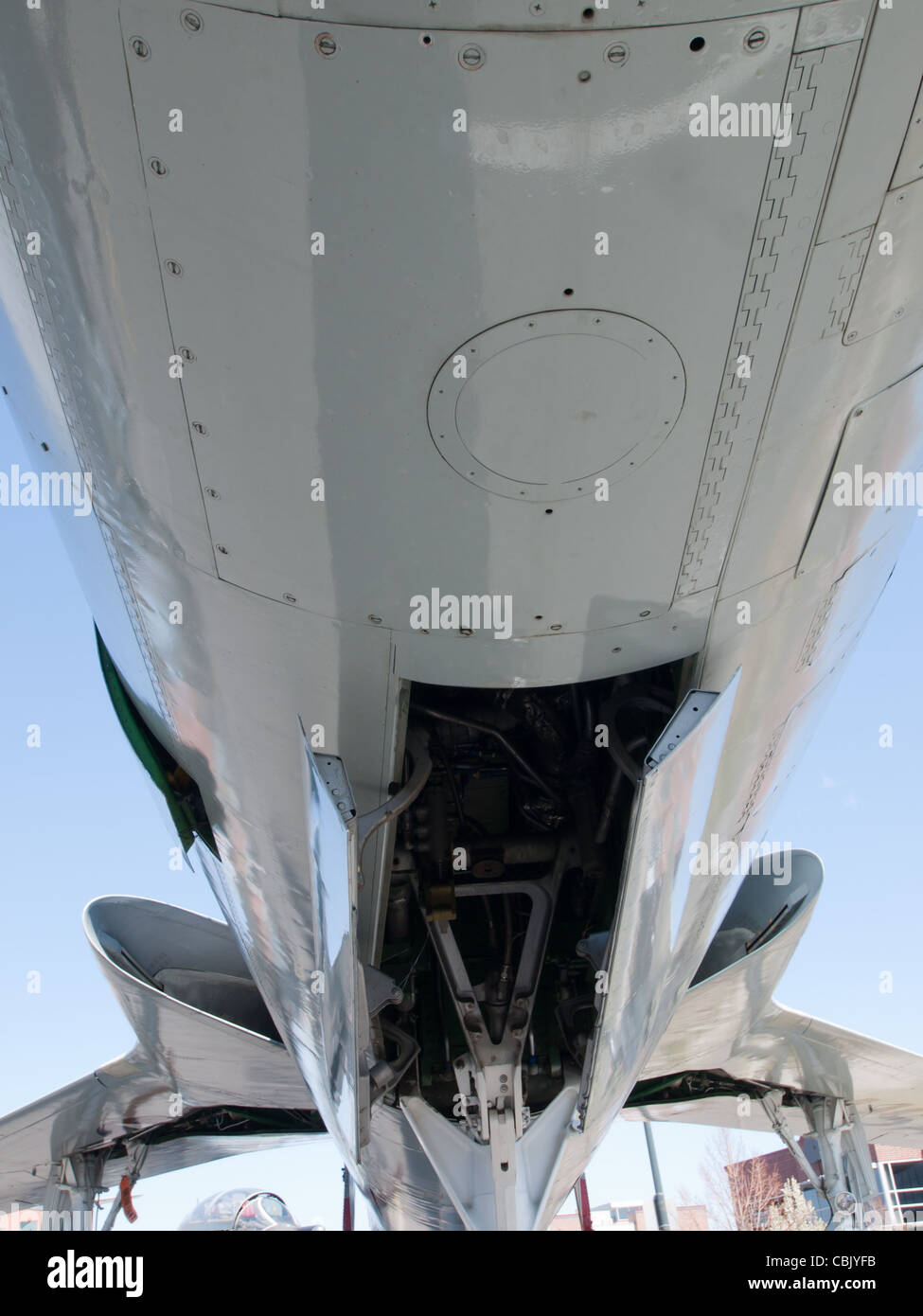 Old jet fighter of the US Air Force in Wing Over the Rockies Air and ...