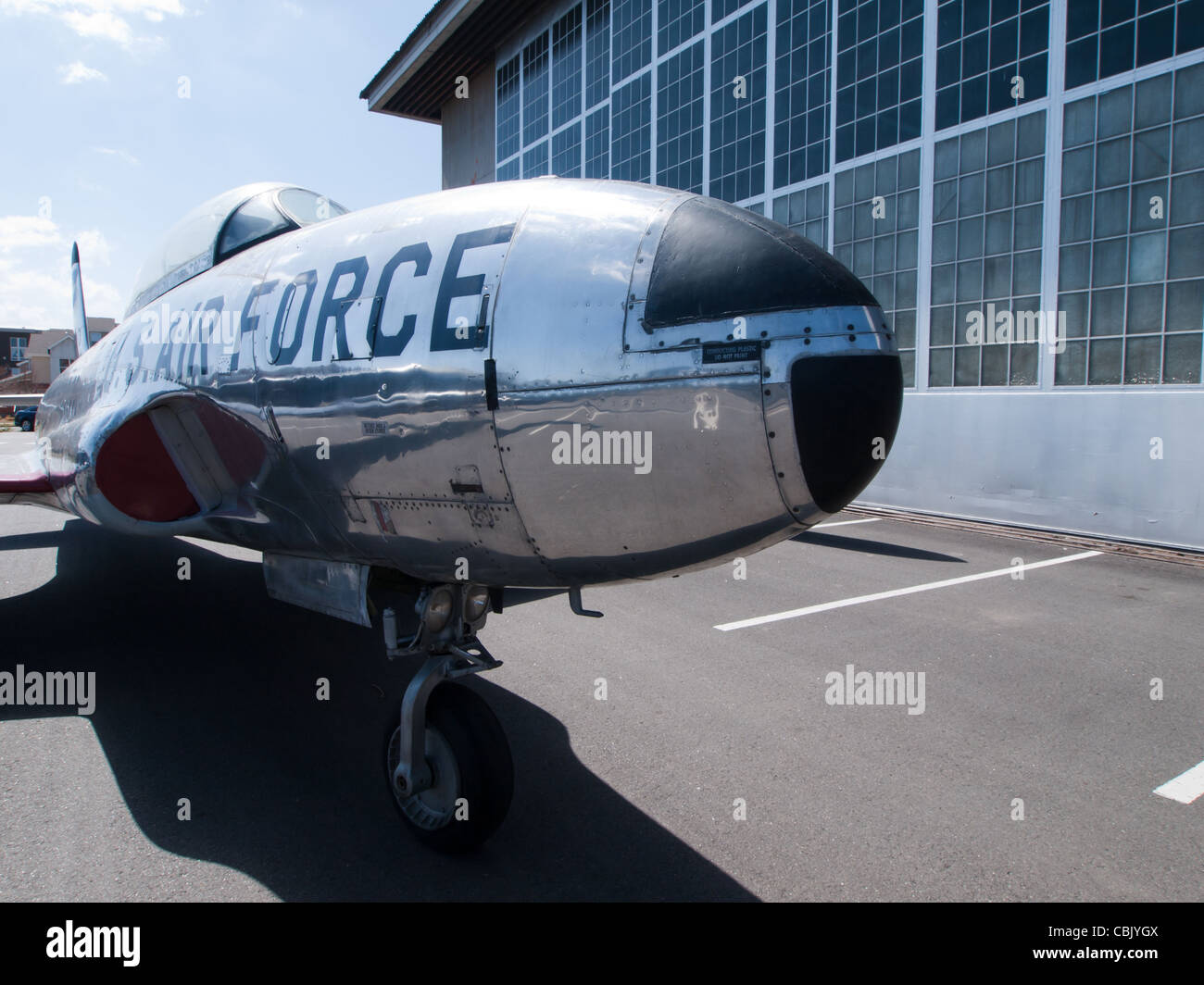 Old jet fighter of the US Air Force in Wing Over the Rockies Air and ...
