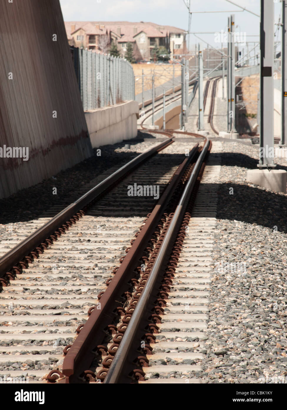 Tracks of the light rails in Denver, Colorado Stock Photo - Alamy