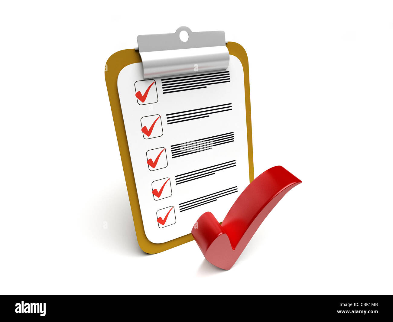 Clipboard with checkmark Stock Photo - Alamy