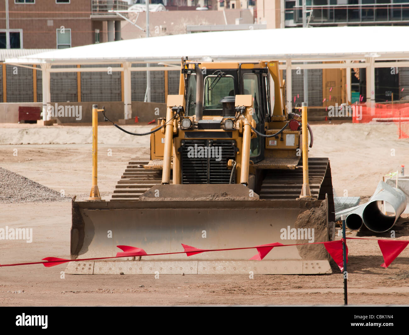 Wheel loader on the construction site. Union Station redevelopment ...