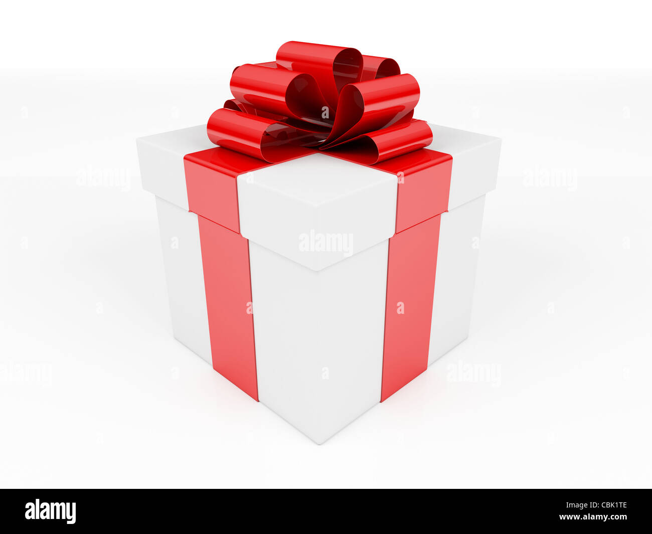 White box, bow and ribbon Stock Photo - Alamy