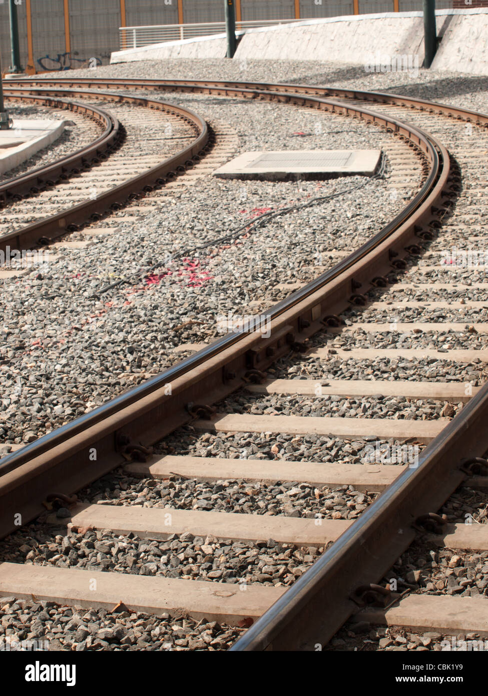 Tracks of the light rails in Denver, Colorado Stock Photo - Alamy