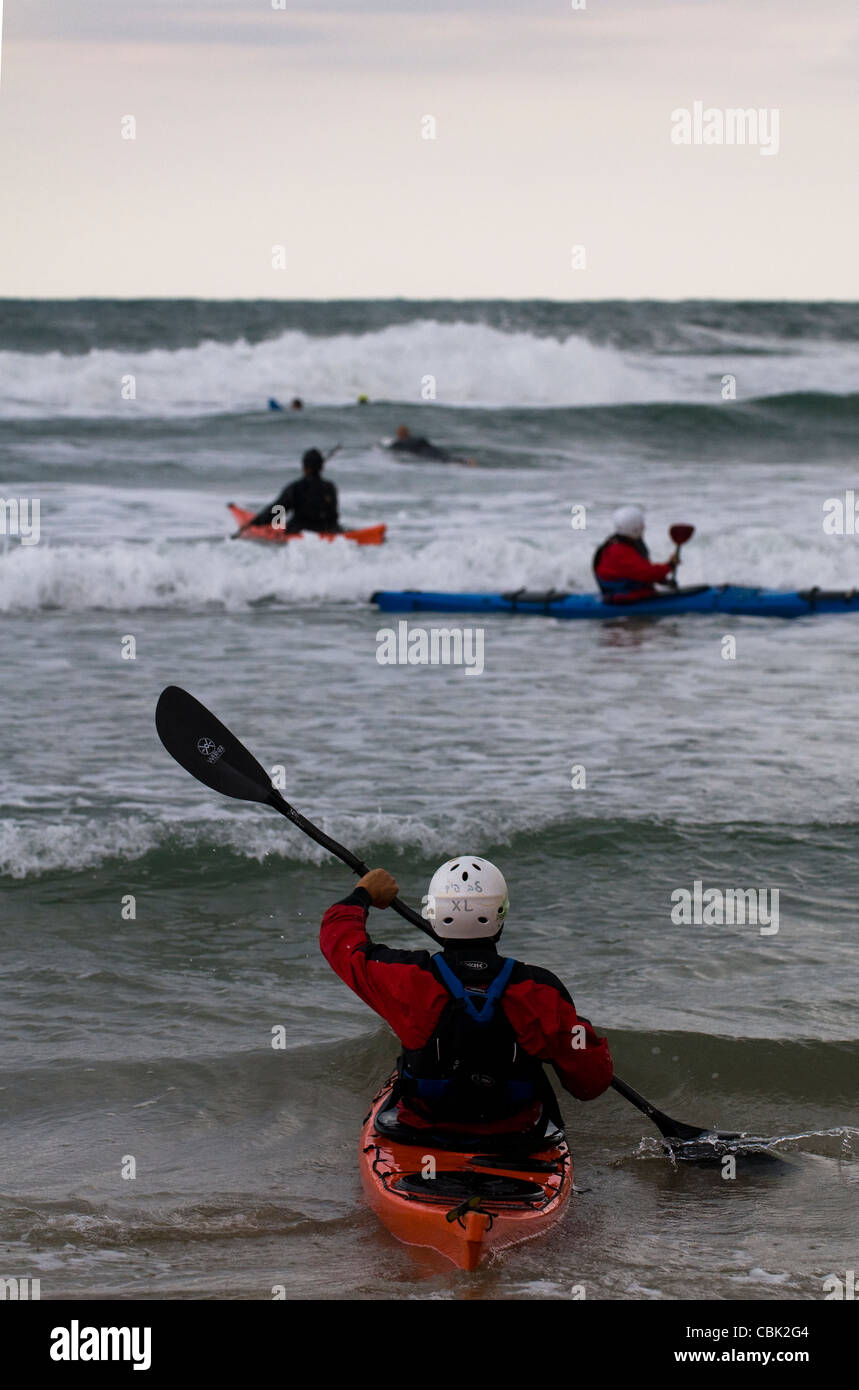 Kayaking in the ocean Stock Photo - Alamy