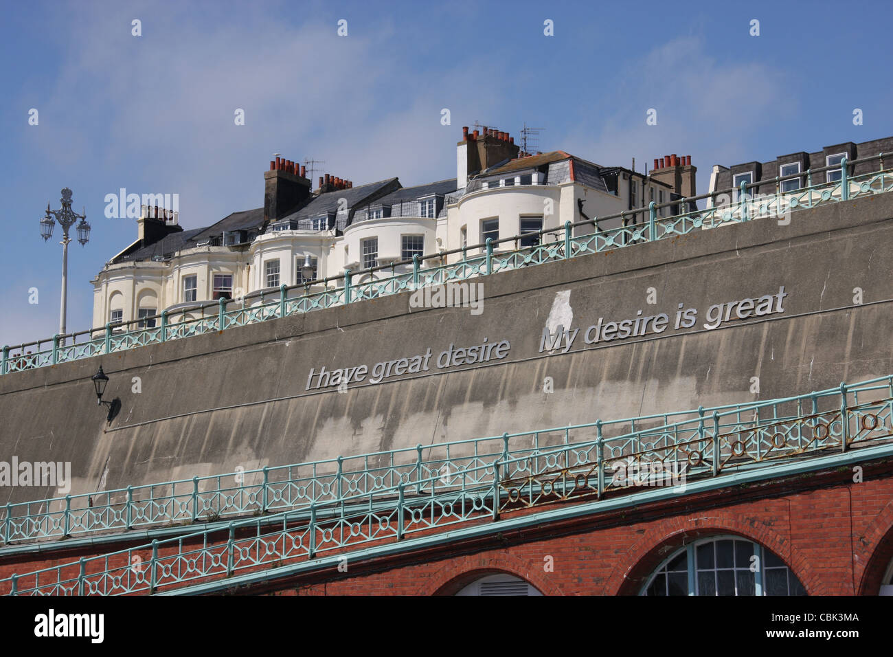 Odd sign at Brighton beach: "I have great desire My desire is great ...