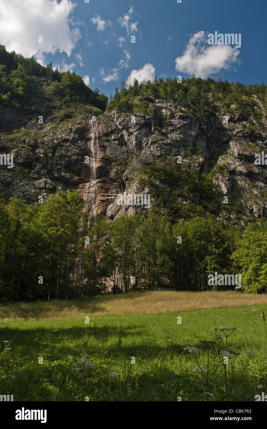 Waterfall falling from slope rocks in Austria Stock Photo - Alamy